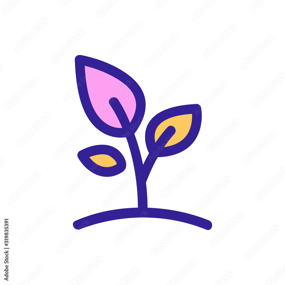 Little tree icon vector. A thin line sign. Isolated contour symbol ...
