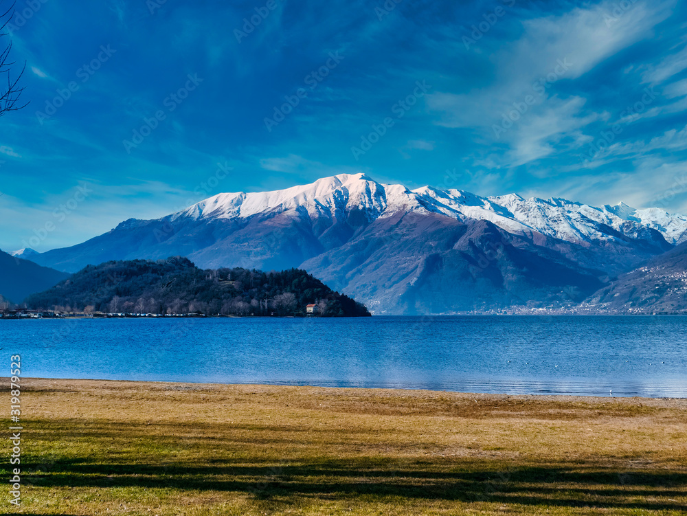 Panorama from Colico Sentiero Valtellina Lake Como Italy Stock Photo ...