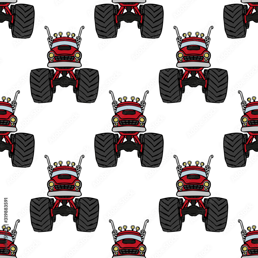 Cartoon monster tracks isolated on white background. Seamless pattern ...