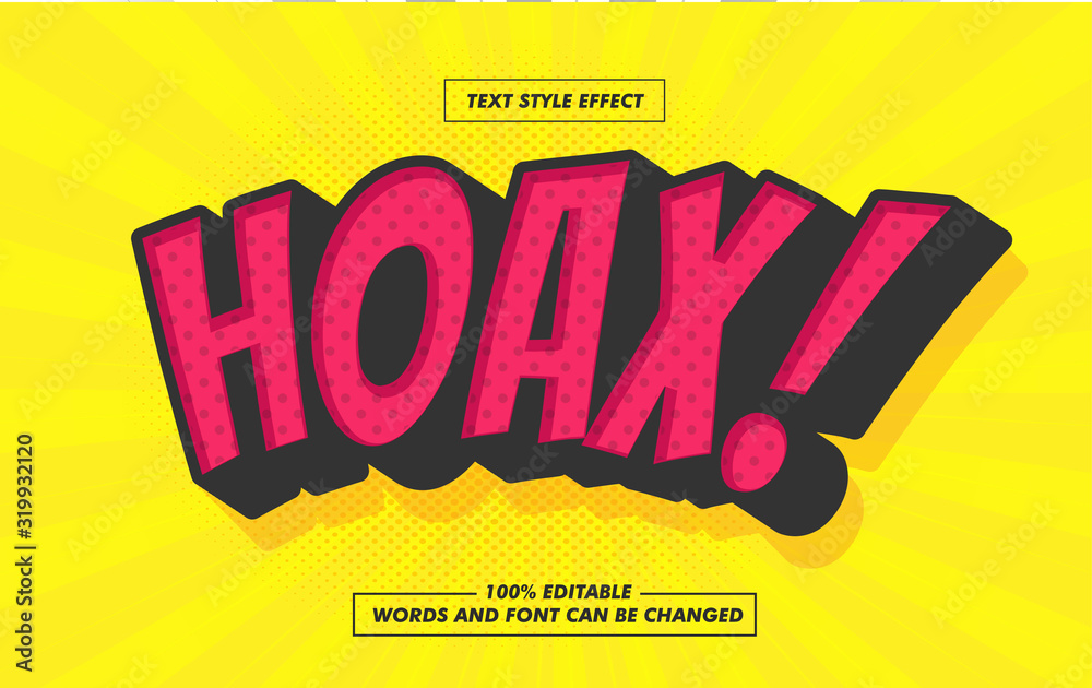 Comic Bubble Hoax Text Style Effect Stock Vector | Adobe Stock