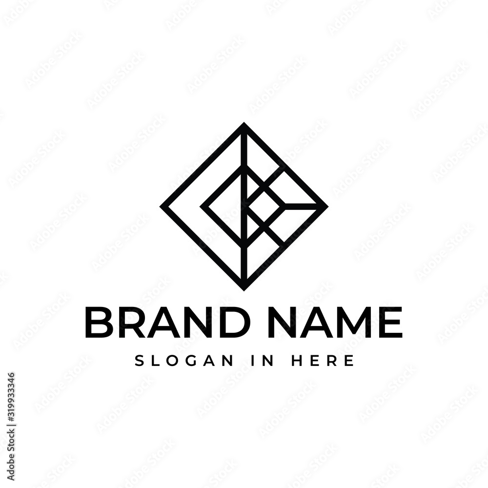 conner stone with line art style logo vector design illustration Stock ...