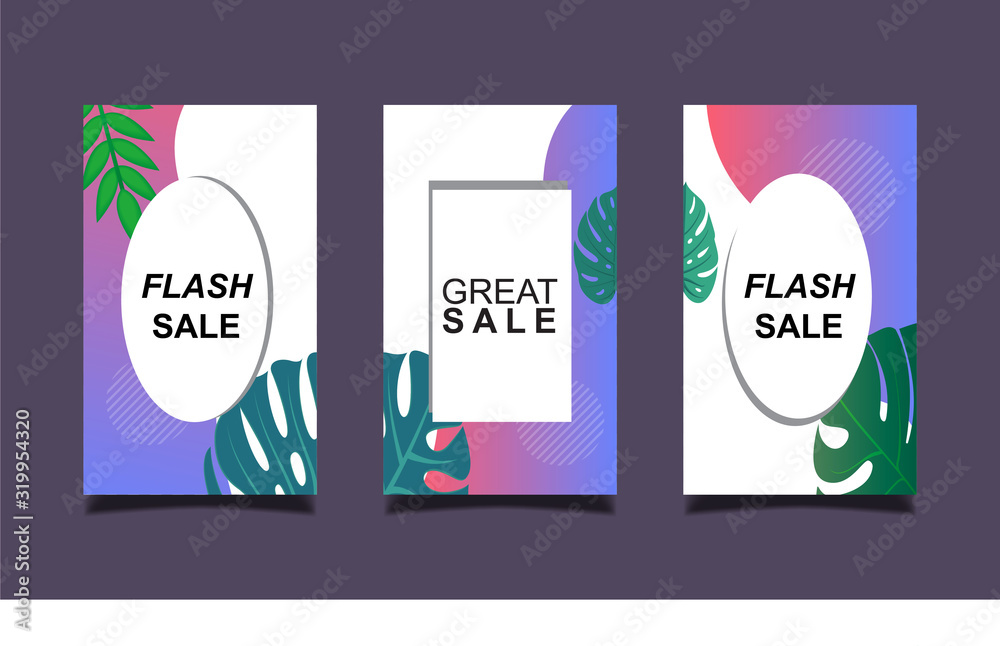 instagram stories template set background for banner sale, presentation ...