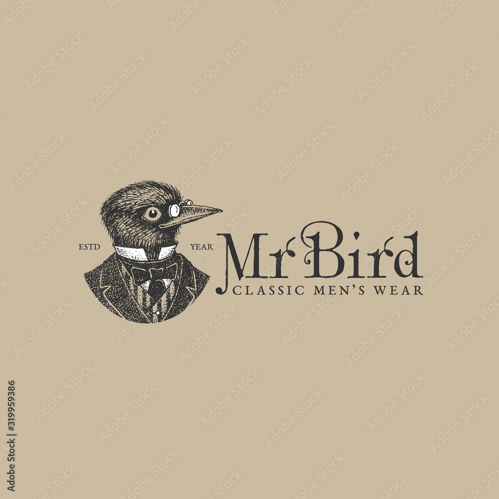 Mr Bird logo Stock Vector | Adobe Stock