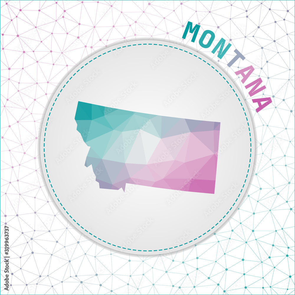 Vector polygonal Montana map. Map of the us state with network mesh ...