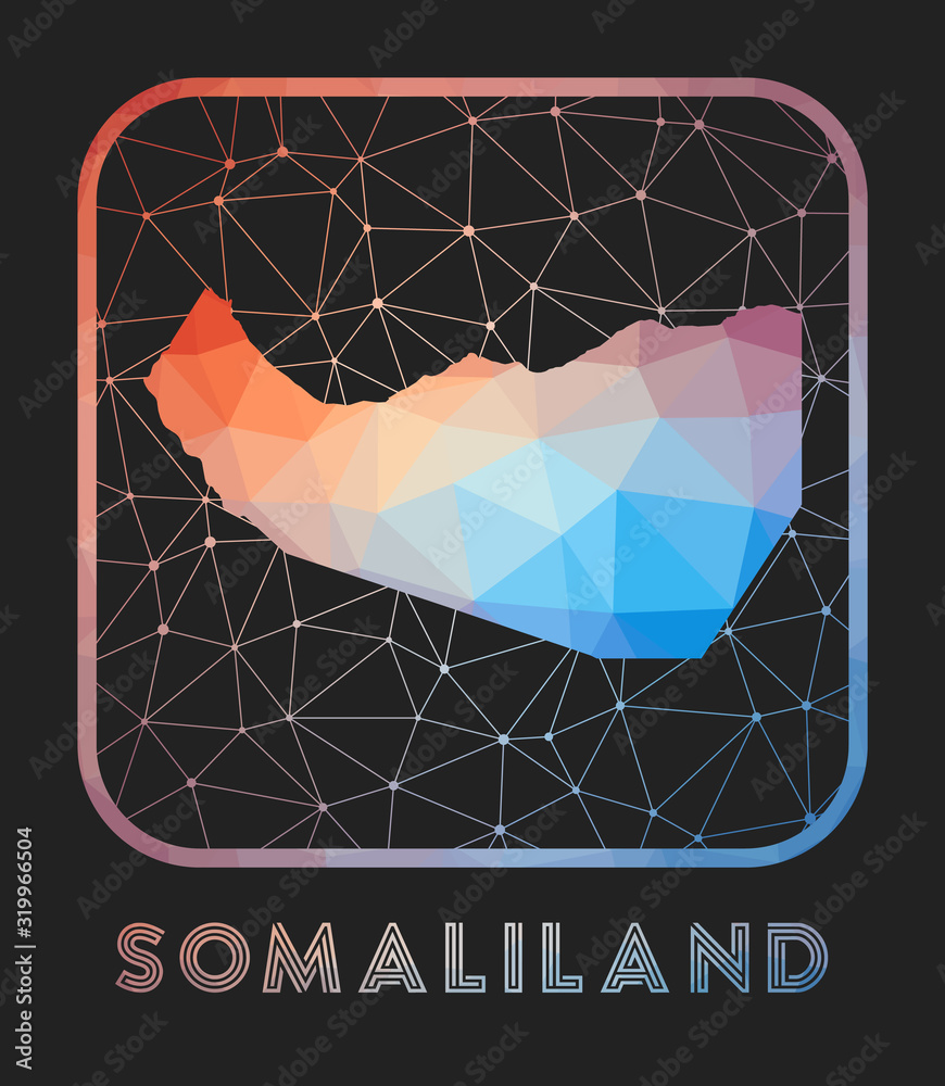 Somaliland map design. Vector low poly map of the country. Somaliland ...