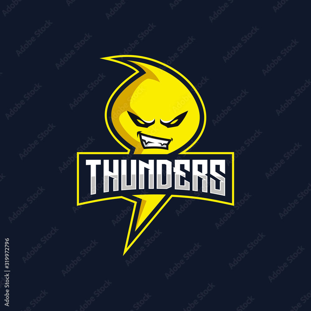 Thunder demon logo. Thunders gaming logo. lightning, bolt, thunder ...