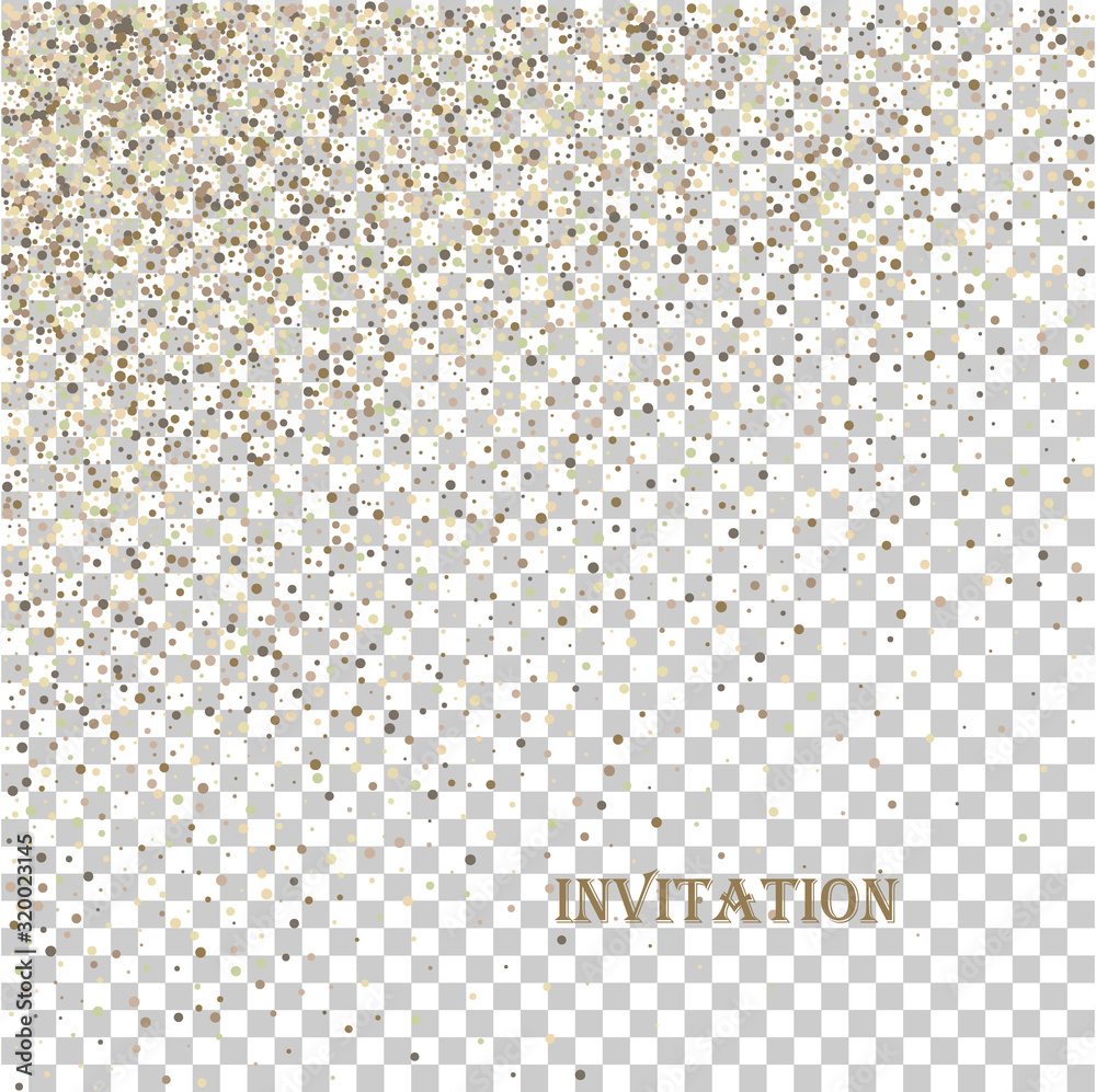 Gold glitter texture isolated on transparent background. Golden dots ...