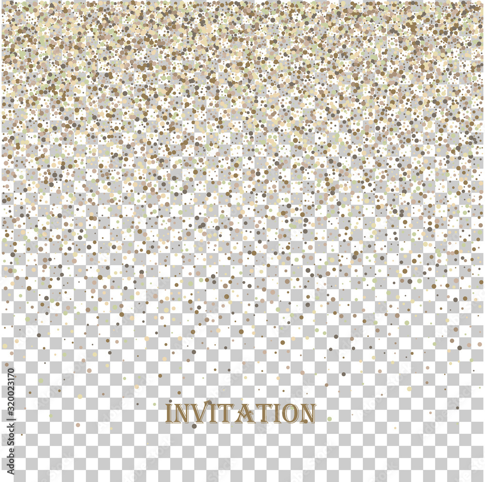 Gold glitter texture isolated on transparent background. Golden dots ...