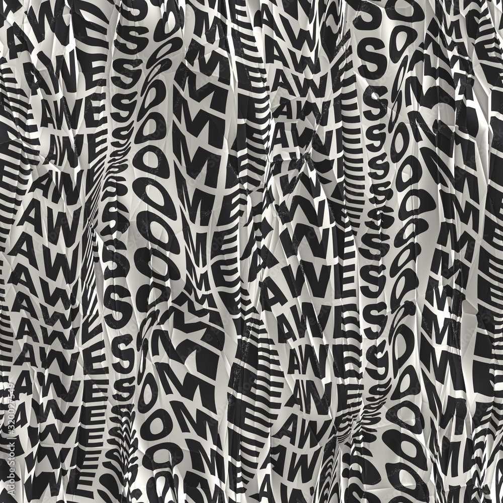 AWESOME Crumpled Warped words wavy type bold distorted 60s or 70s ...