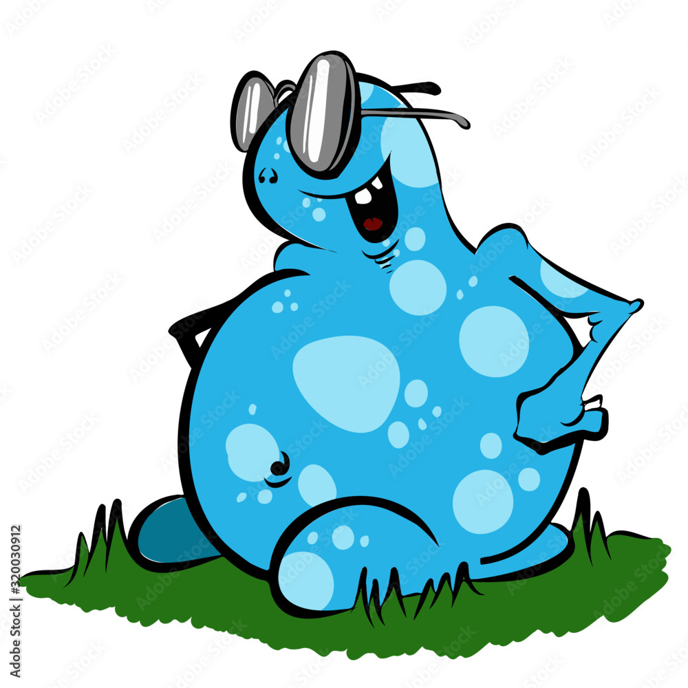 blue fat blob with dots Stock Vector | Adobe Stock