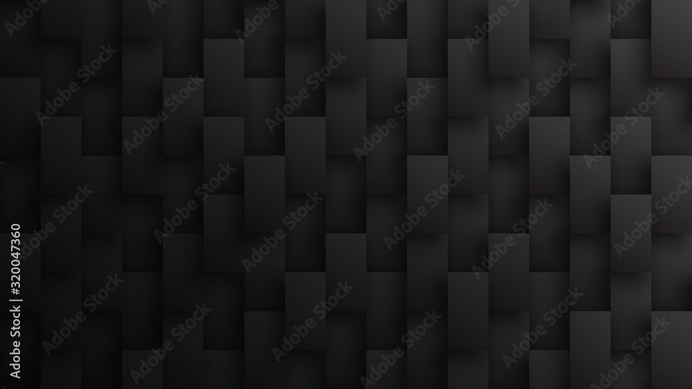 Minimalist Black 3D Rectangle Blocks Conceptual Tech Dark Gray Abstract ...
