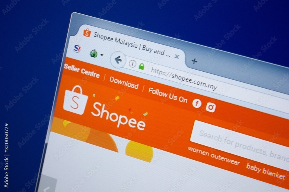 Ryazan, Russia - September 09, 2018: Homepage of Shopee website on the ...