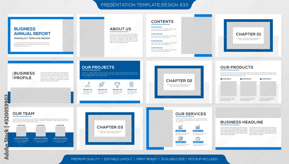 set of presentation template design with simple layout and minimalist ...