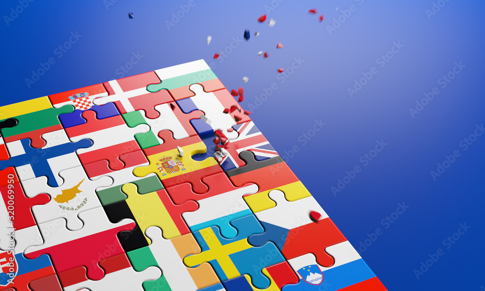 Brexit - British exit from the European Union in 2020. The concept of a ...