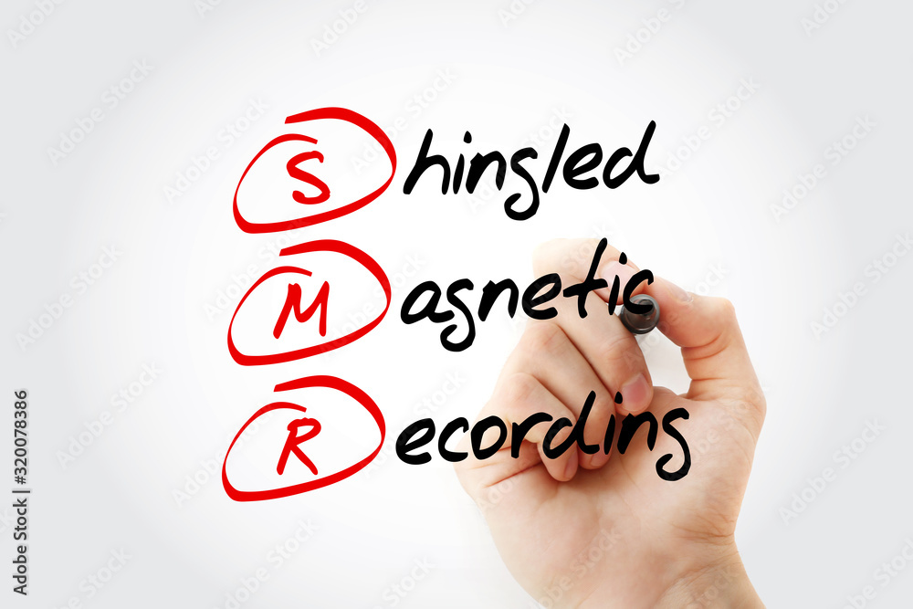 SMR - Shingled Magnetic Recording acronym, technology concept ...