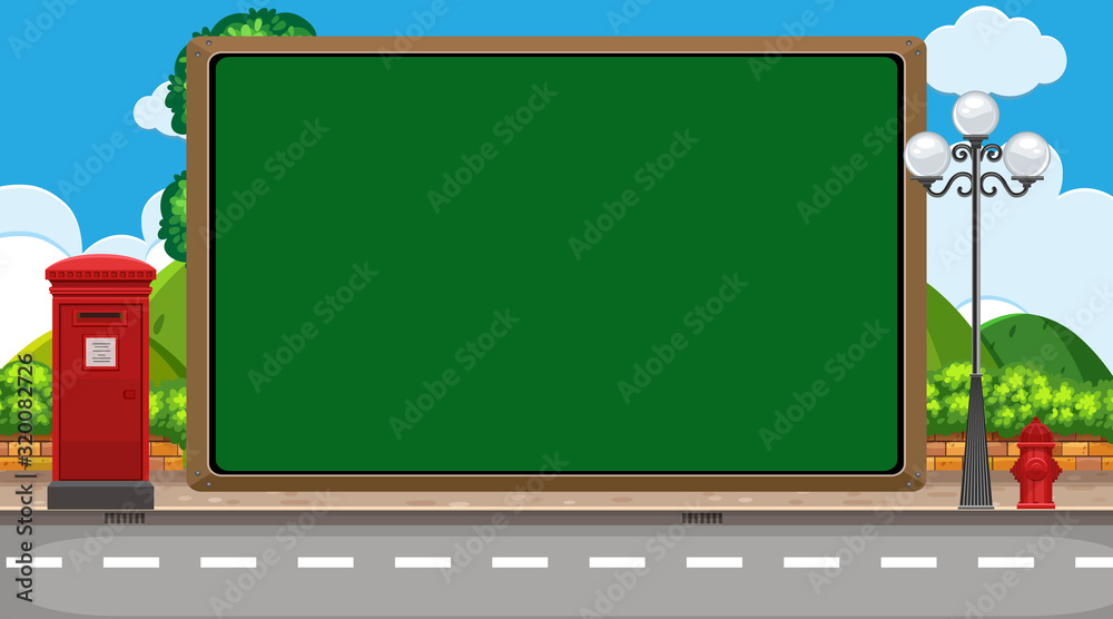 Border template with empty street background Stock Vector | Adobe Stock