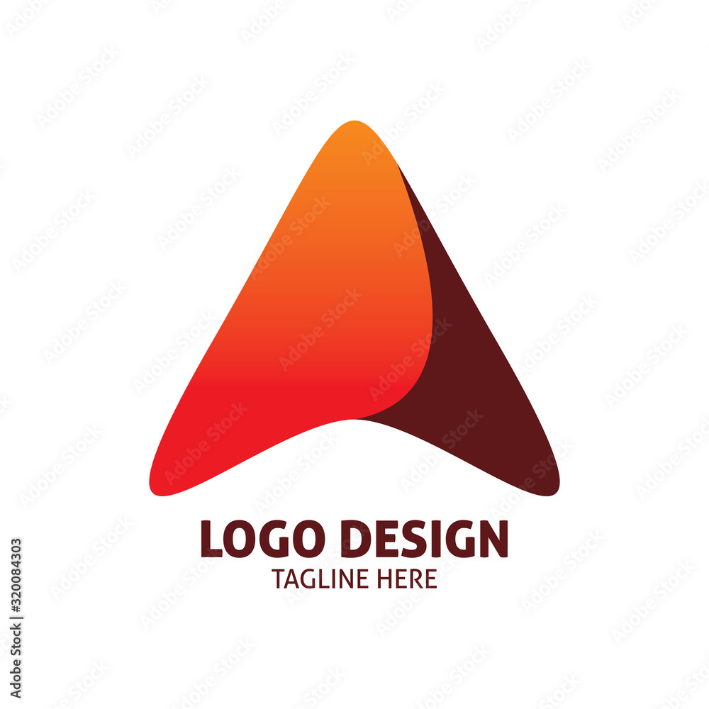 red orange color triangle arrow logo design Stock Vector | Adobe Stock
