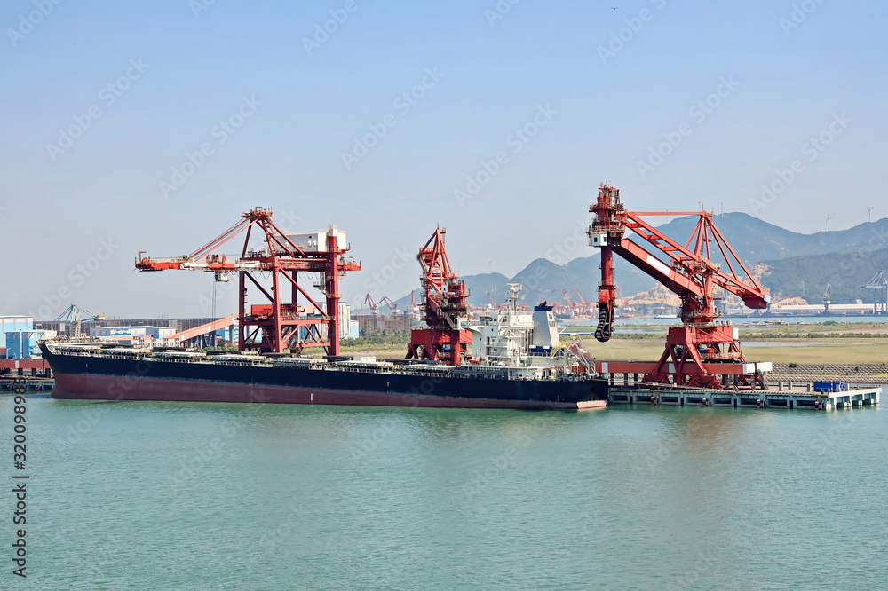 Type of cargo terminal and cranes, berths for transshipment of bulk ...