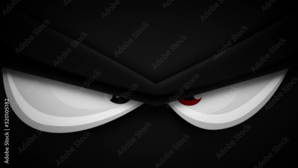 Cartoon Funny Angry Character Eyes Close Up/ 4k animation of a funny ...