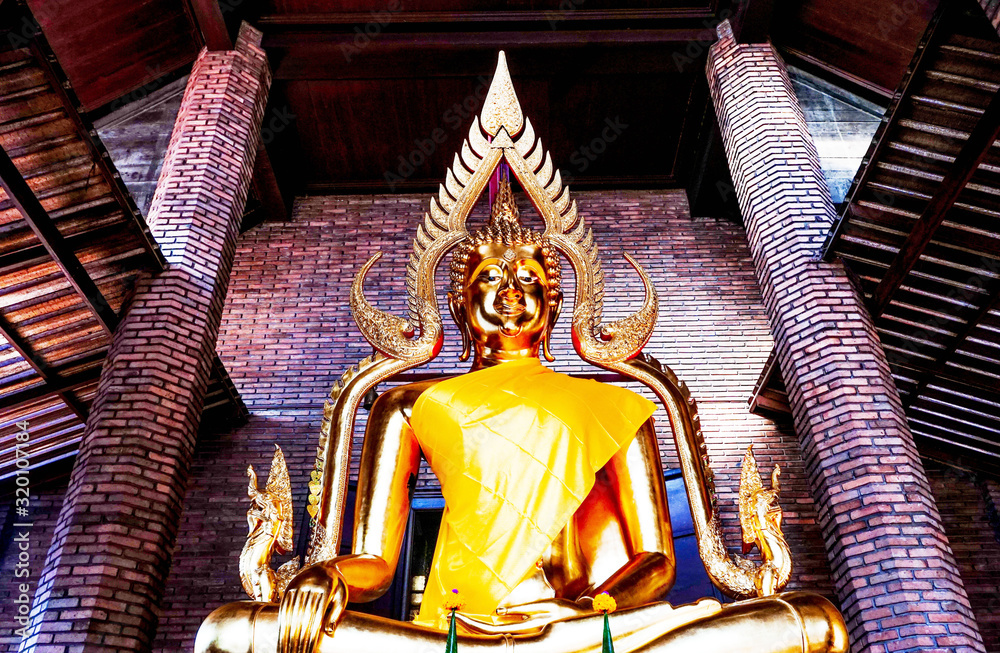 Golden Buddha squat statue.,Magha Puja Day,Buddhist All Saints' Day ...