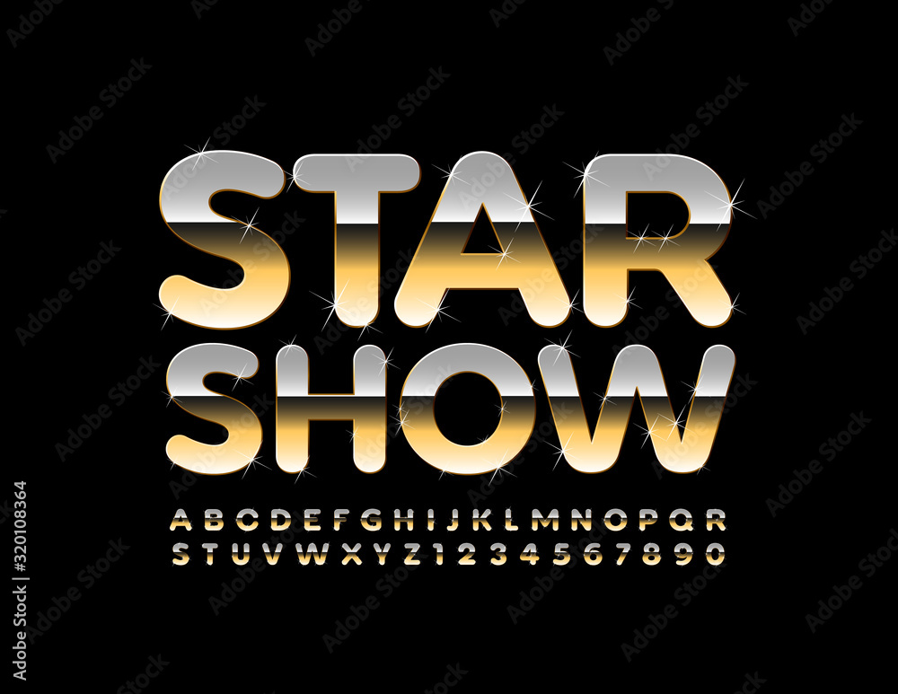 Vector chic logo Star Show. Elegant modern Font. Luxury Alphabet ...