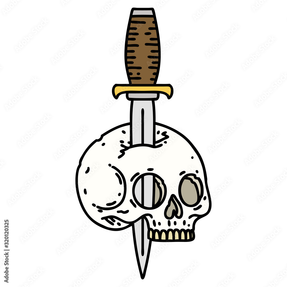 Traditional Skull And Dagger