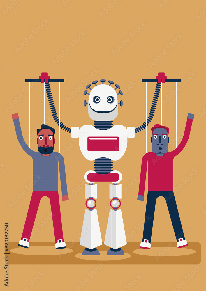 The manipulation. Who is manipulating whom. Illustration of the ...