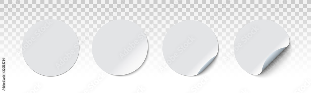 White adhesive stickers. Blank templates of price tags. Empty mockup ...