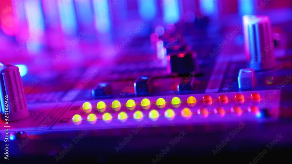 LED Indicator Level Signal of Volume on the Sound Mixing Console or Dj ...