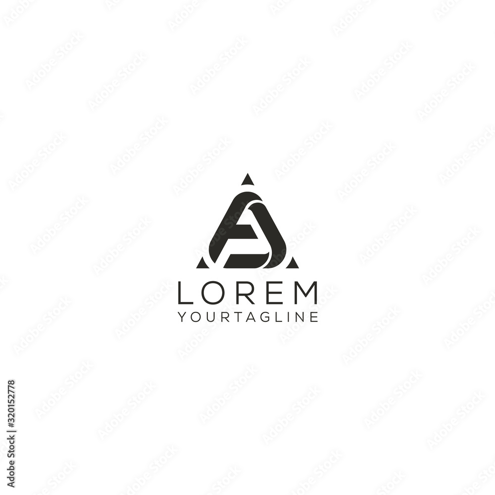 FA AFL Creative Triangle Alphabet letter Vector Geometric font Logo ...