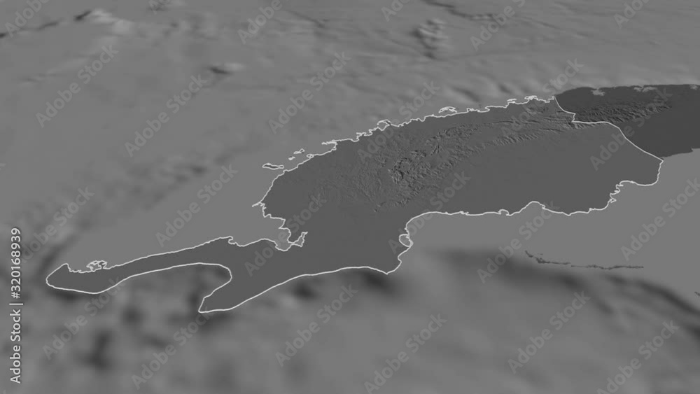 Pinar del Río, province with its capital, zoomed and extruded on the ...