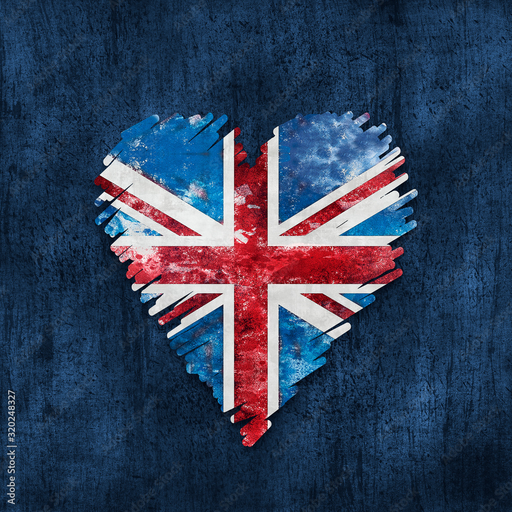 Distressed Style Heart Union Jack Design Stock Photo | Adobe Stock