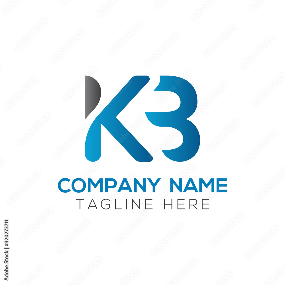 Initial Alphabet KB Logo Design vector Template. Linked Letter KB Logo ...
