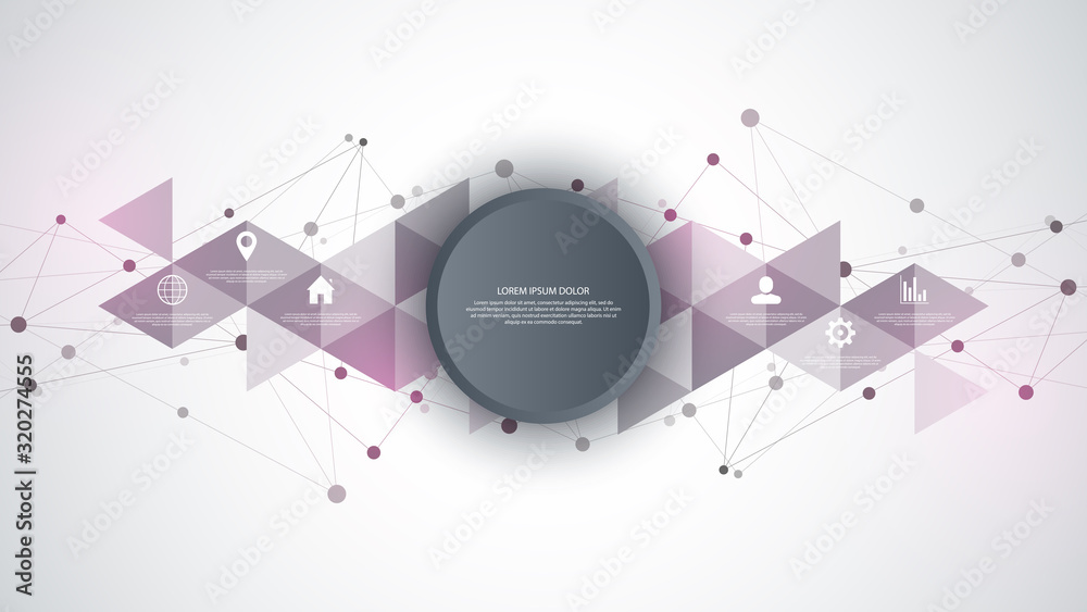 Information technology with infographic elements and flat icons ...