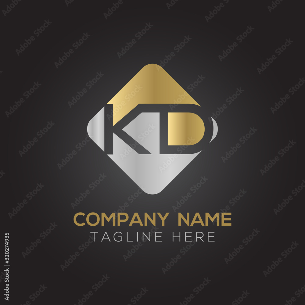 Initial Alphabet KD Logo Design vector Template. Linked Letter KD Logo ...