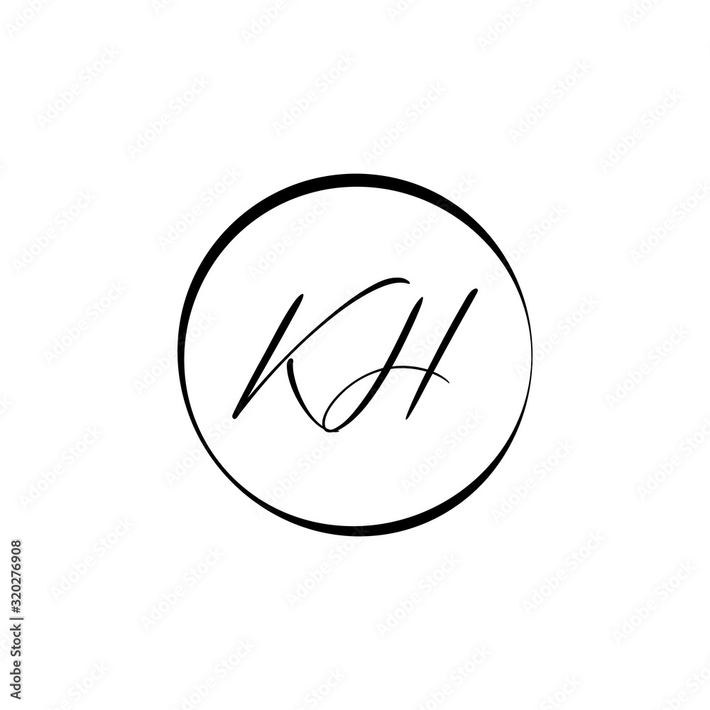 Initial Alphabet KH Logo Design vector Template. Linked Letter KH Logo ...