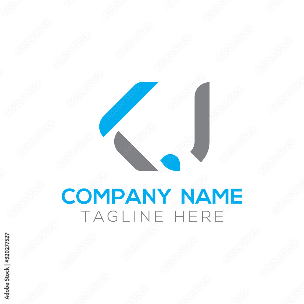 Initial Alphabet KJ Logo Design vector Template. Linked Letter KJ Logo ...