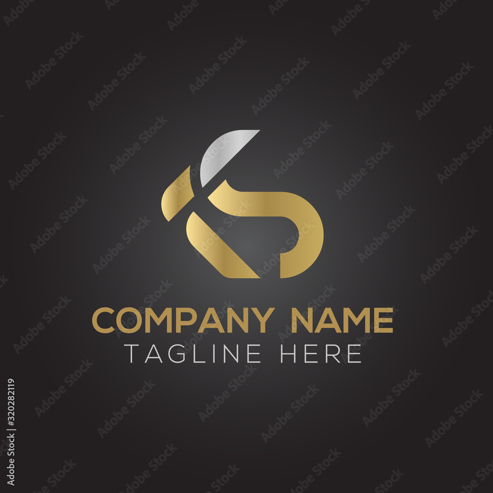 Initial Alphabet KS Logo Design vector Template. Linked Letter KS Logo ...