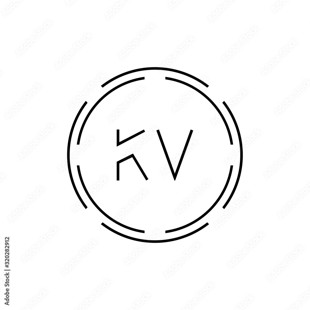 Initial Alphabet KV Logo Design vector Template. Linked Letter KV Logo ...