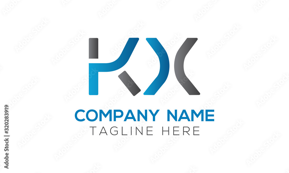 Initial Alphabet KX Logo Design vector Template. Linked Letter KX Logo ...