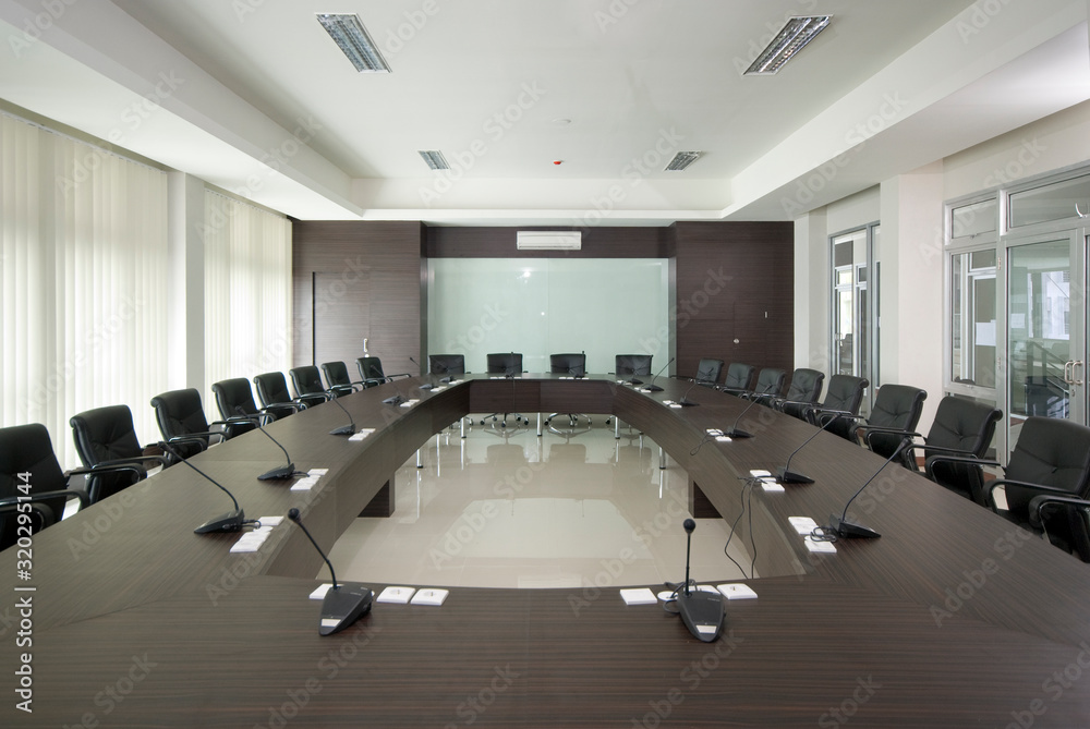 Big interior of meeting room / conference room in modern office Stock ...