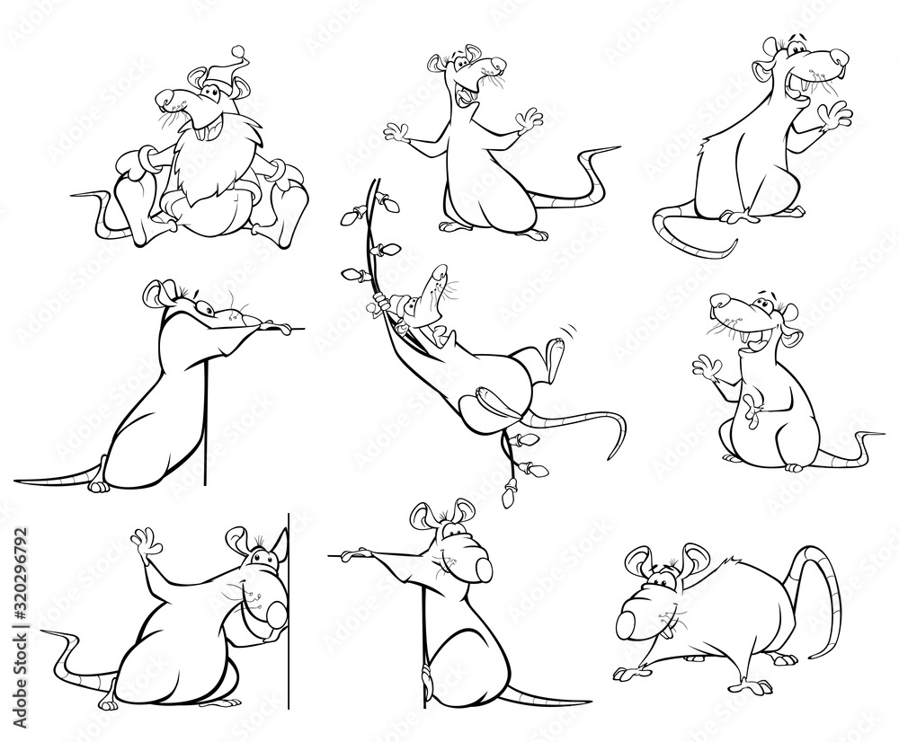 Vector Illustration of a Cute Cartoon Character Rat for you Design and ...