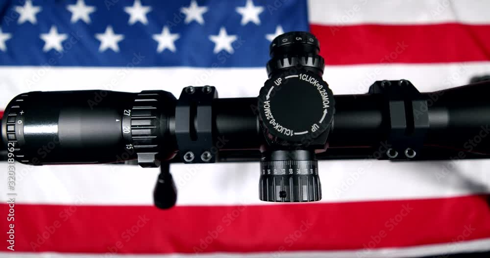 black Sniper Rifle with high powered Scope and ten round Magazine on ...