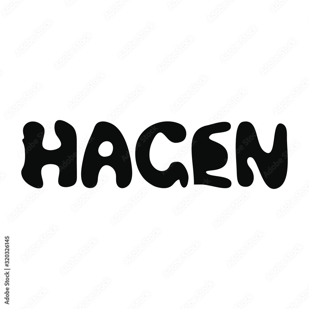 Hagen logo, Nordrhein Westfalen sign, symbol. Cartoon style. Lettering ...
