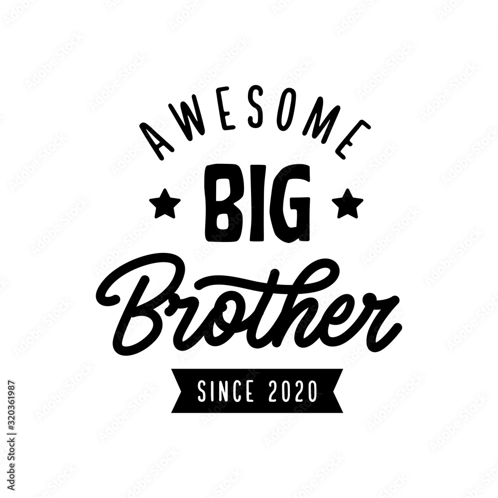 Big brother typography print. Vector vintage illustration. Stock Vector ...