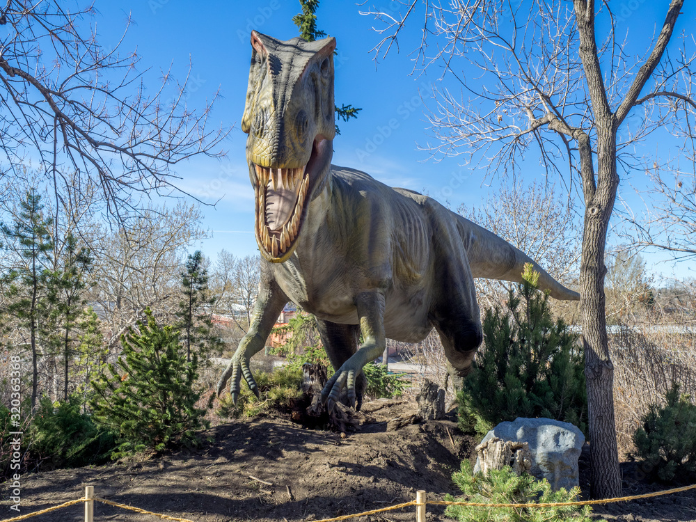 Animatronic Dinosaurs exhibits at the Prehistoric Park section of the ...
