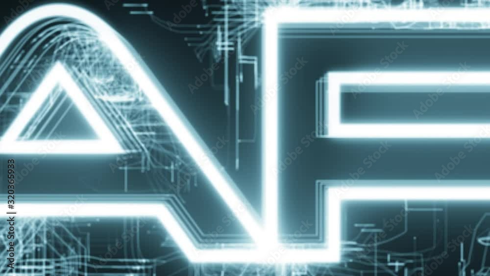 Animation of AR, augmented reality, text with circuit board-like ...