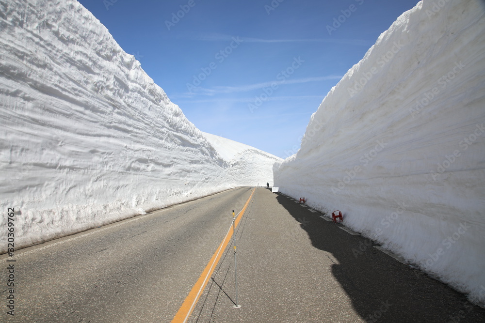Snow Walls in Tateyama Kurobe Alpine Route, Toyama, Japan Stock Photo ...