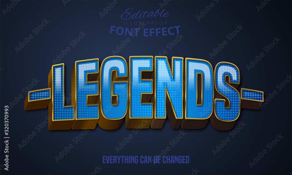 Legends text, editable font effect Stock Vector | Adobe Stock