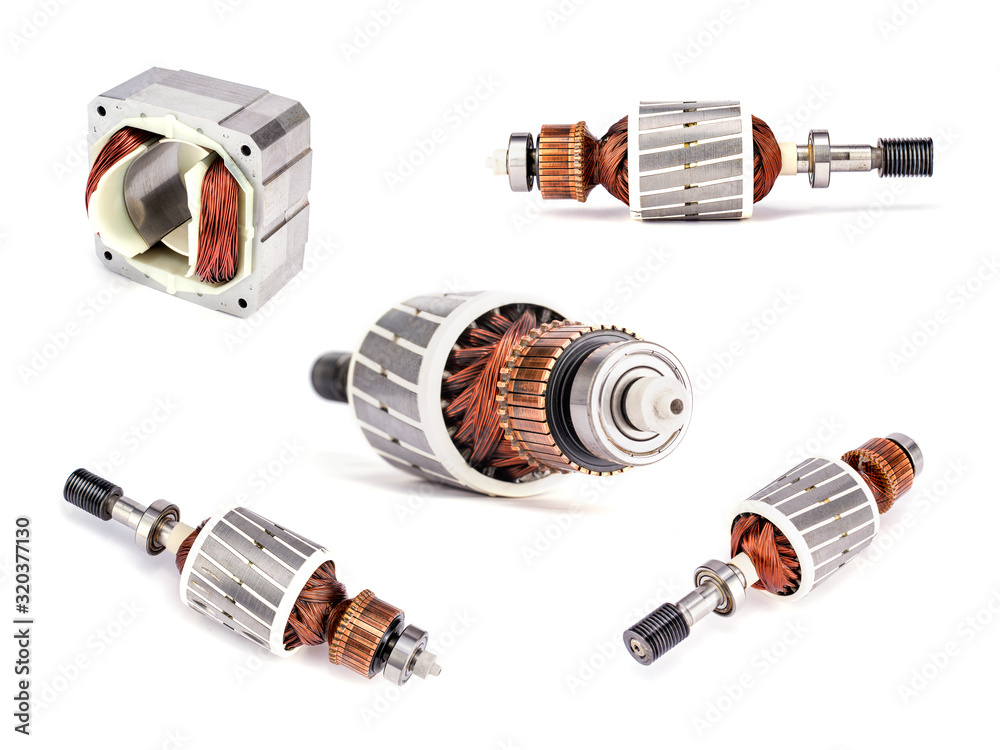 electric motor rotor isolated on white background. Stock Photo | Adobe ...